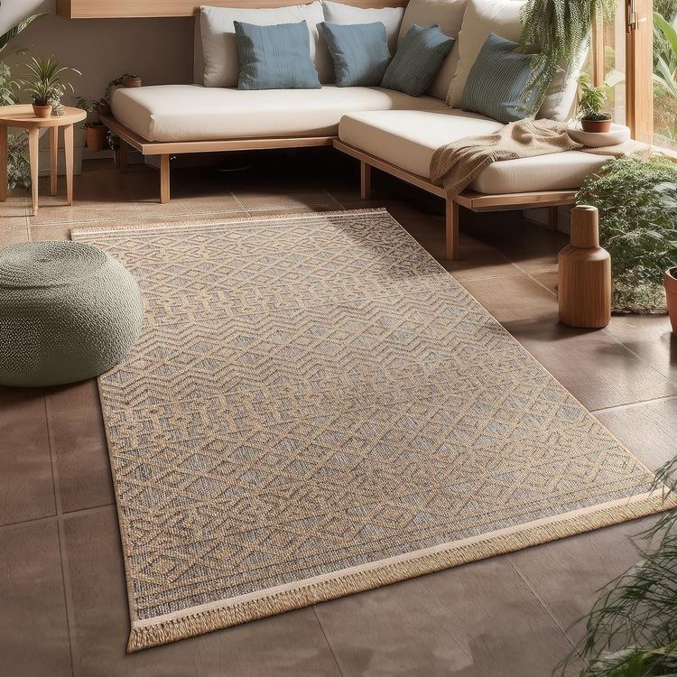 XXL 🔥 Moderner Teppich Boho Art Deco mit Fransen NEU (Neu und ...