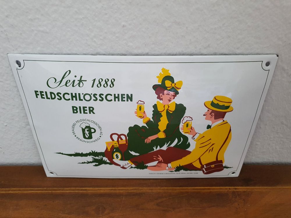 Emailschild Feldschlösschen Bier Emaille Schild Reklame Deko (Neu ...