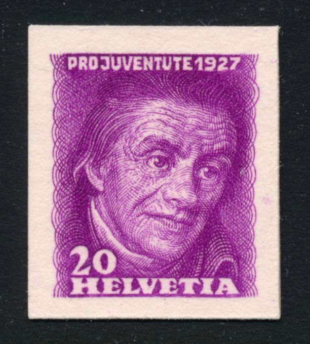 1927 Pro Juventute, violetter Pestalozzi Probedruck J43P4(*) (Neu (gemäss Beschreibung)) in ...