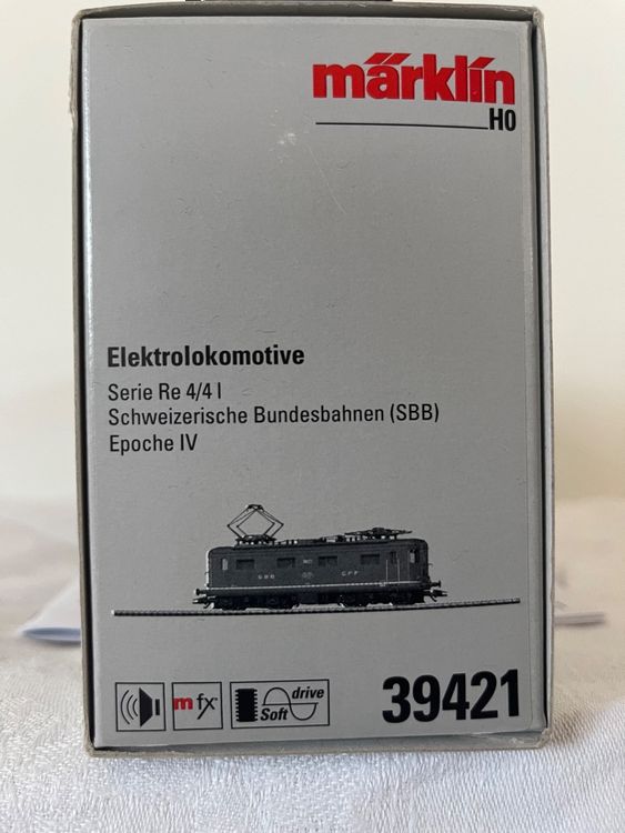 Märklin E-Lok SBB Re 4/4 I rot, mfx, Softdrive Sinus, 39421 (Gebraucht ...