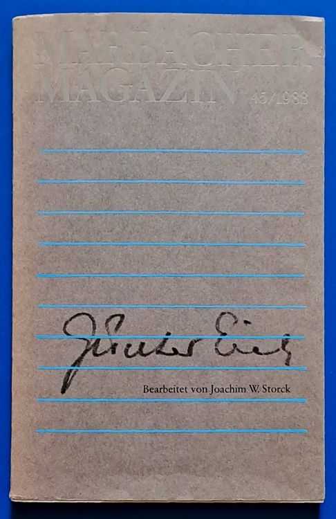 Günter Eich 1907 - 1962. Marbacher Magazin 45/1988 | Kaufen auf Ricardo