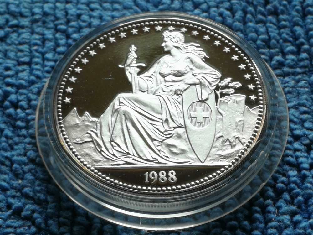 Helvetia-Taler 1988 - Löwendenkmal - 1 Oz Feinsilber | Kaufen auf Ricardo