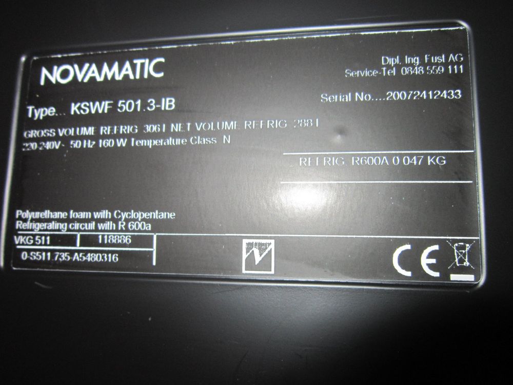 Vinocave Fust Novamatic KSWF 501.3- IB (Gebraucht) in Steinen für CHF ...