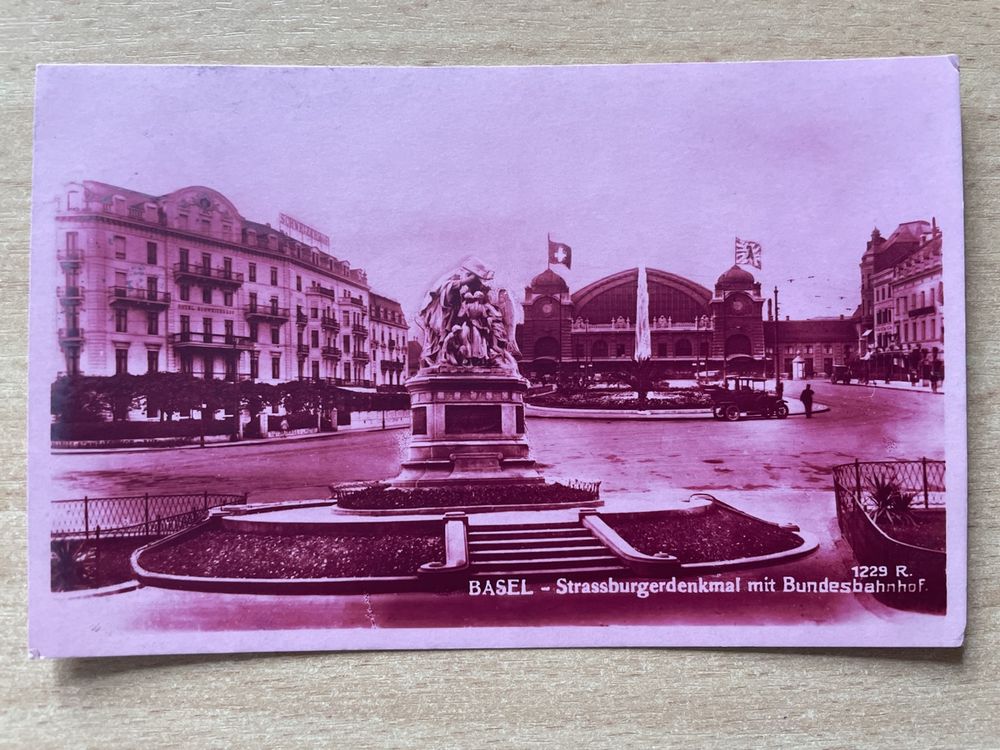 Alte Ansichtskarte Basel Strassburgerdenkmal Bundesbahnhof (Gebraucht) in Neuhausen am Rheinfall ...