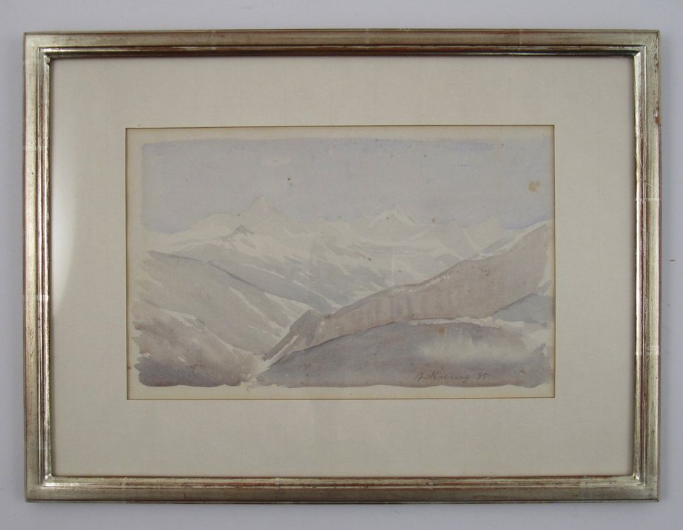 Alfred König (1899-1957) Alpine Landschaft - Aquarell 1935 (Gebraucht ...