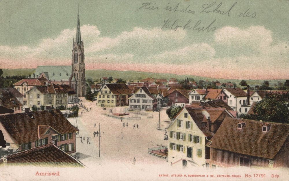 Amriswil, Dorfplatz mit Hotel Ochsen und Kirche | Kaufen auf Ricardo