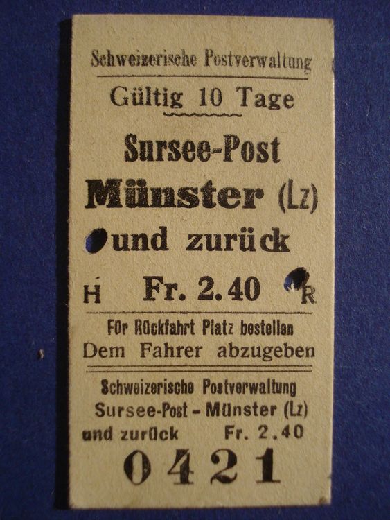 PTT - 6.8.1940 - SURSEE-Post - MÜNSTER | Kaufen auf Ricardo