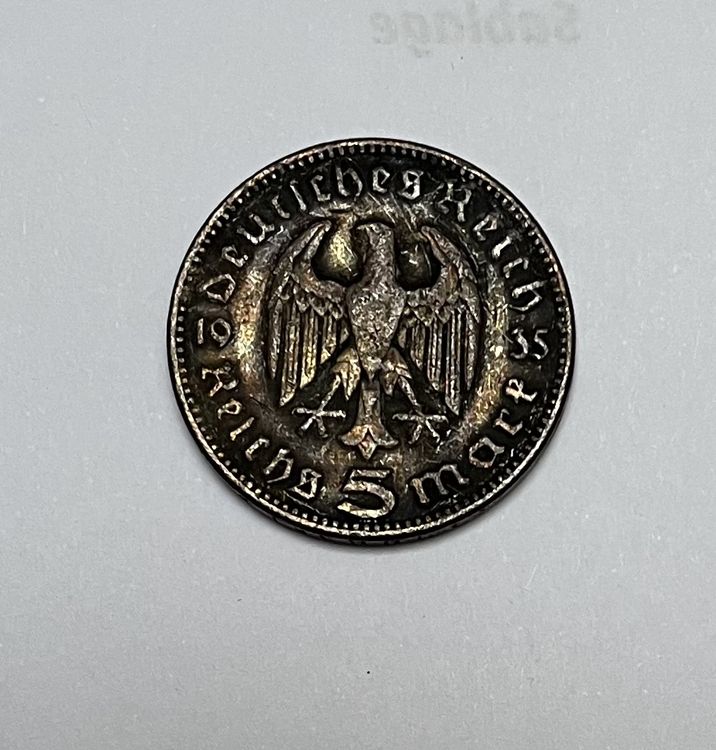 Pièce 5 Reichsmark Hindenburg 1934 Allemagne nazie Aigle (Gebraucht) in La Tour-de-Trème für CHF ...