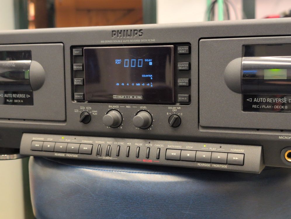 Philips FC 940 Doppel Kassettendeck - in matt schwarze Optik (Gebraucht ...