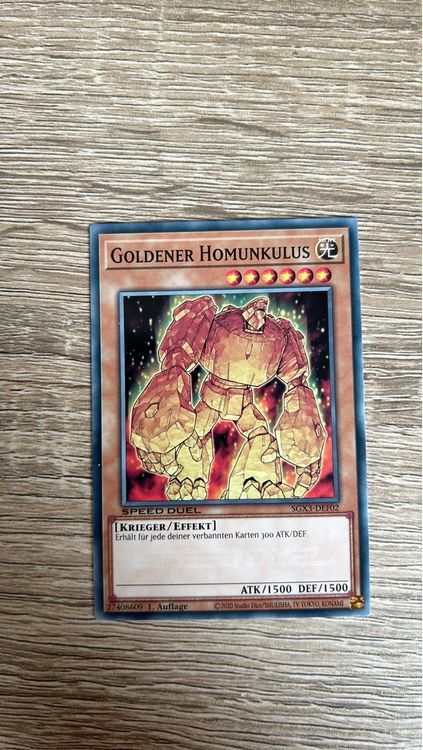 Yu-Gi-Oh! Karte - SGX3-DEF02 - Goldener Homunkulus (Neu (gemäss ...