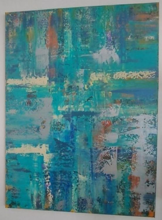 Bild,Blautöne, modern von mir selbstgemalt 60×80 | Kaufen auf Ricardo