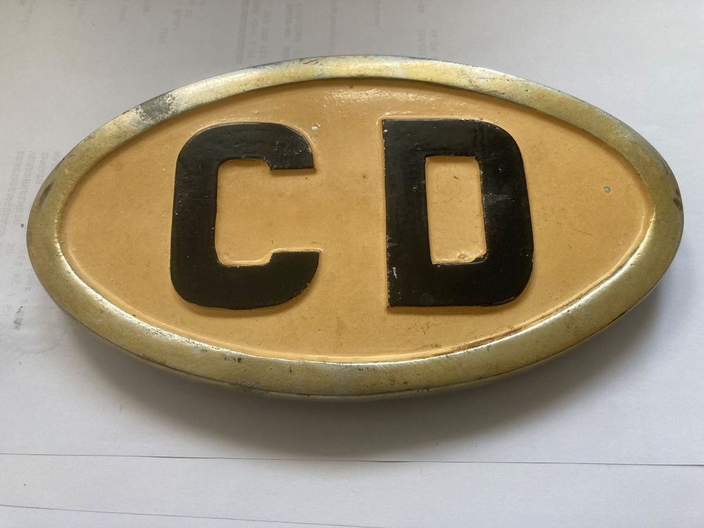 CD Schild Gusseisen Antik für Fahrzeuge sehr selten ca.100j (Gebraucht ...