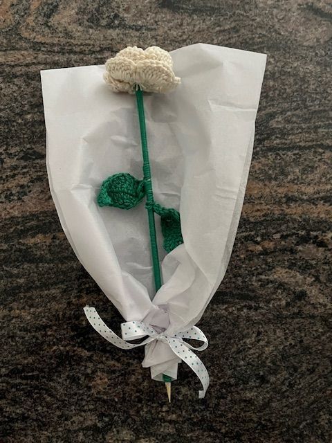 Gehäkelte Rose, Geschenkidee, Handarbeit, weiß (Neu (gemäss ...