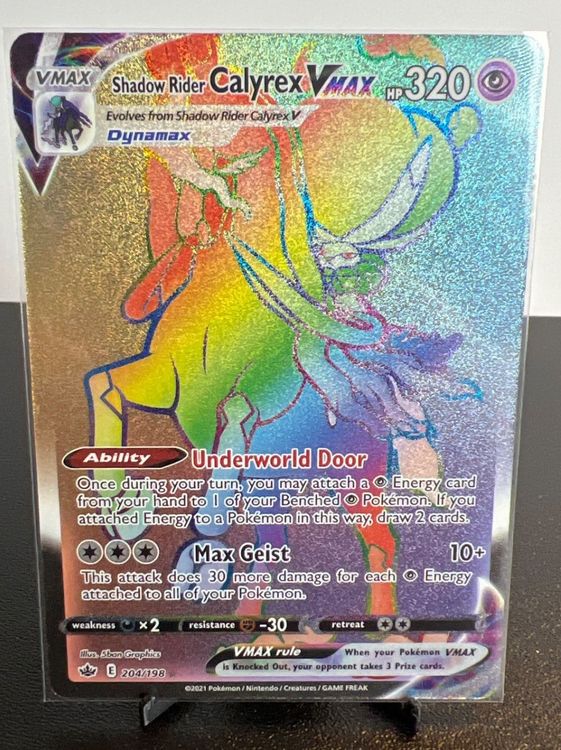 Shadow Rider Calyrex VMAX (CRE 204) Chilling Reign - Rainbow (Neu ...