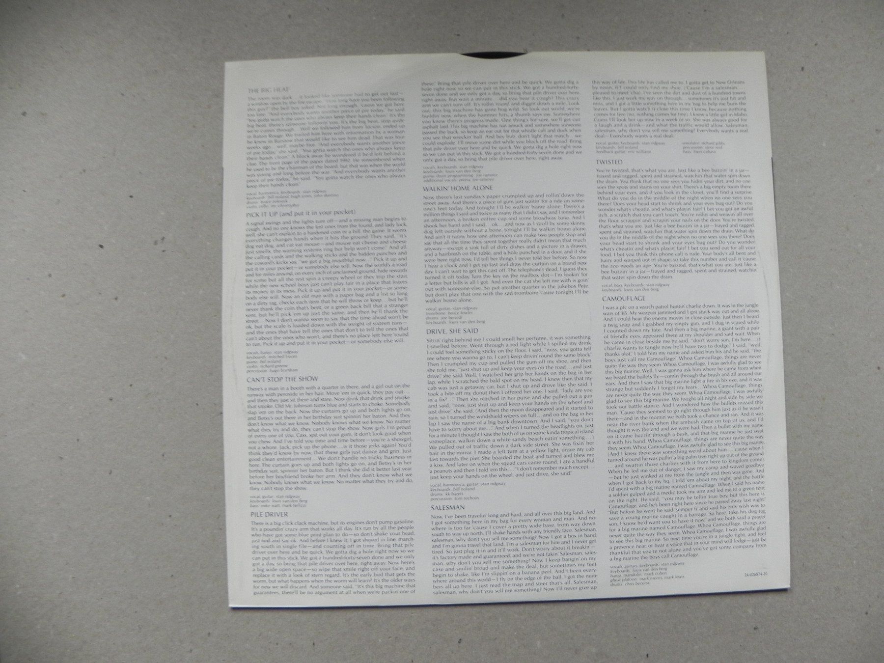 LP USA Folk Rock Sänger Stan Ridgway 1985 The big Heat (Gebraucht) in ...