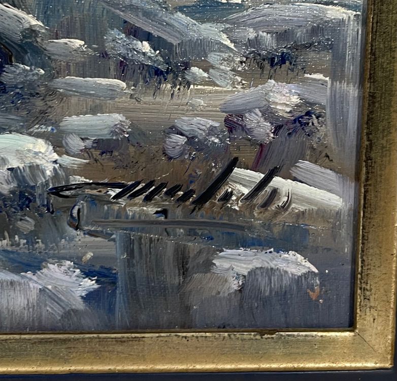 Seeanbllick mit Boot Gemälde unleserlich Signiert | Kaufen auf Ricardo