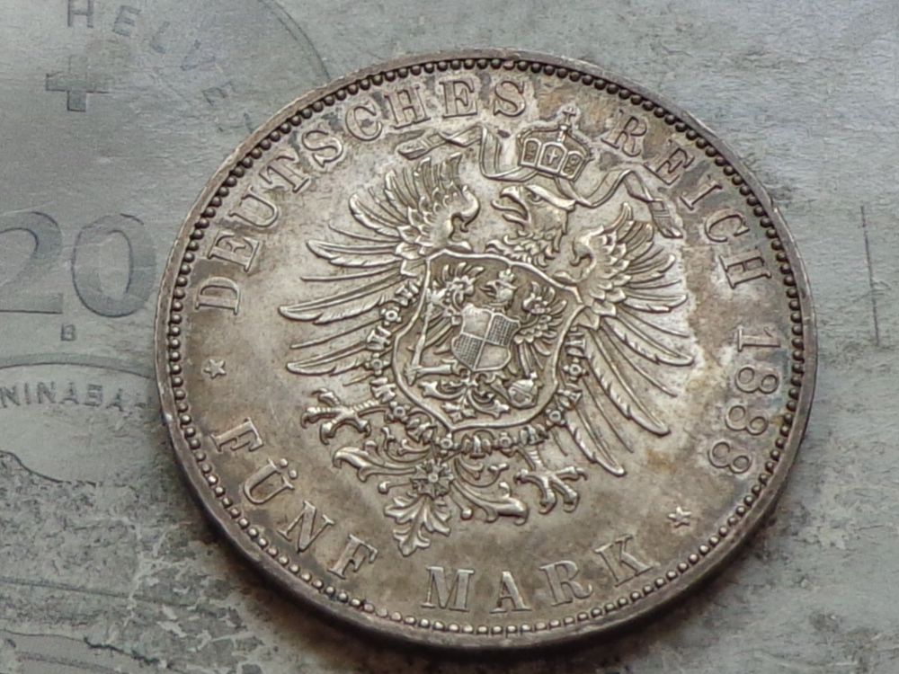 5 Mark 1888 Friedrich III - König V. Preussen RARE - VZ/UNZ (Gebraucht) in Pully für CHF 149 ...