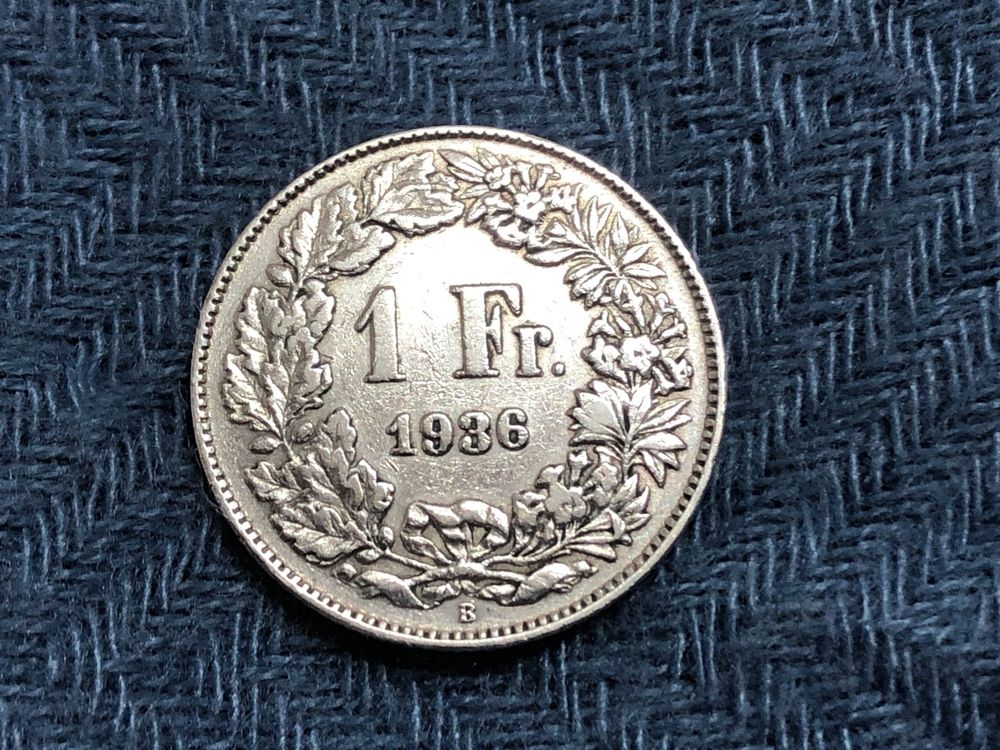 Schweiz 1 Franken 1936 Silber Rar (Gebraucht) in Flumenthal für CHF 7 – mit Lieferung auf ...