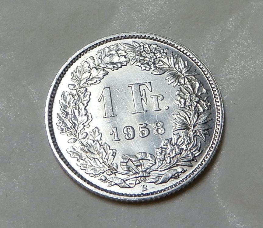 Silber Münze, 1958 , 1 Franken | Kaufen auf Ricardo
