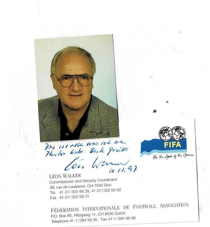 Photo mit Orginalautogramm Leon Walker ex Nati Trainer selte (Gebraucht ...