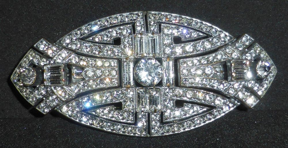 Art Deco Strass ‘Triplette’ Doppelclip mit Brosche | Kaufen auf Ricardo