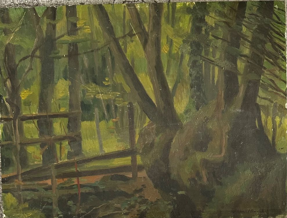 Werner Hunziker (1894-1975) Wald Szene Gemälde | Kaufen auf Ricardo