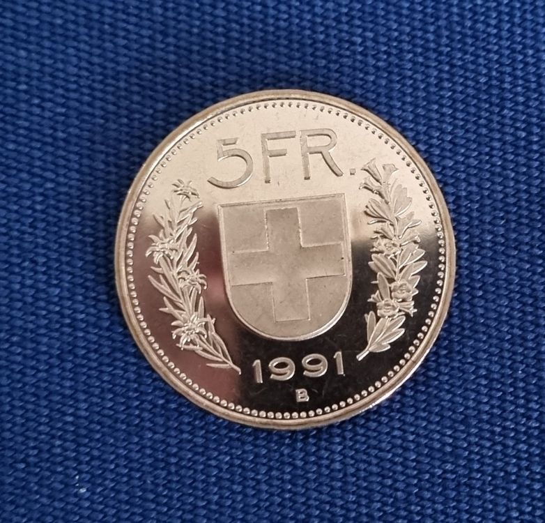 5 FRANKEN 1991 STGL SELTEN UNZIERKULIRT | Kaufen auf Ricardo