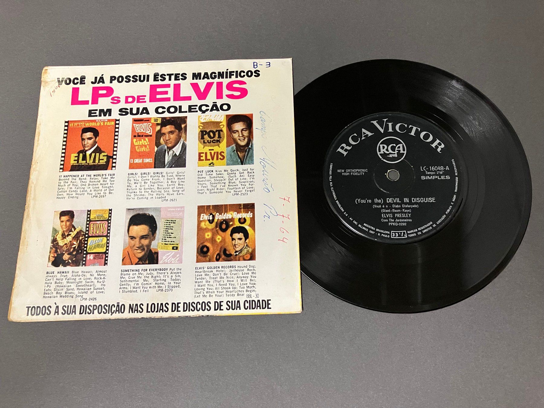 Elvis Presley / Single Devil In Disguise / Brasilien RAR (Gebraucht) in ...
