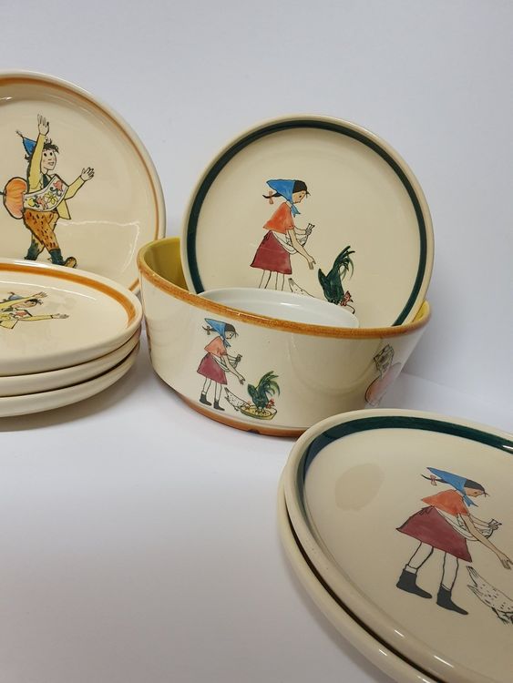 Schellen Ursli Fondue Set / Carigiet (c71) OF / Caquelon | Kaufen auf ...