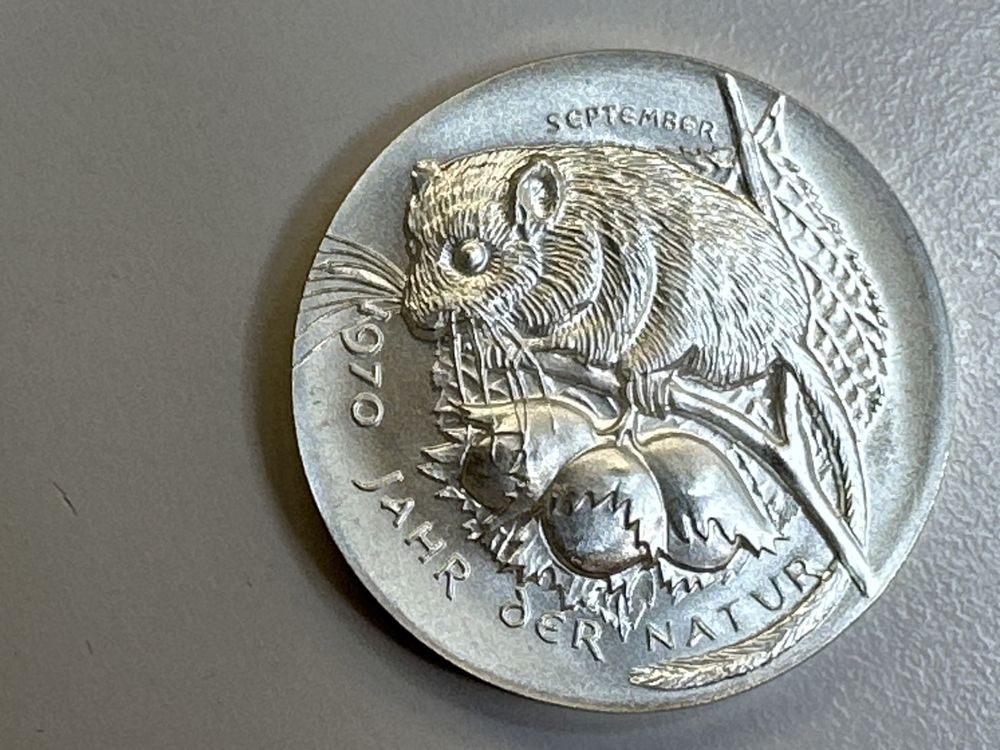 Schweizer Medaille Silber 999 20g 1970Jahr der Natur Septemb (Neu (gemäss Beschreibung)) in ...