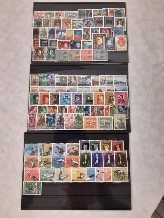 Sammlung Liechtenstein auf drei Steckkarten ohne Stempel (Gebraucht) in Lengwil für CHF 25.4 ...