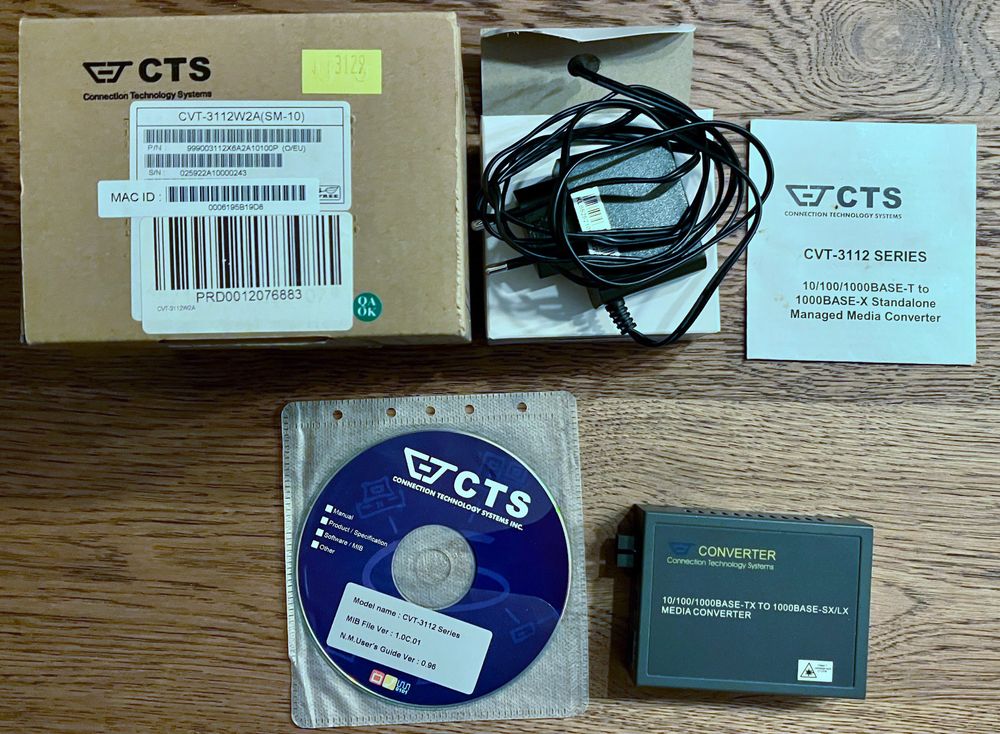 CTS CVT-3112 Standalone Managed BaseT-BaseX Media Converter (Gebraucht ...