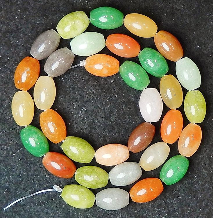 1 Strang echte rare multicolor Gobi Jade Perlen 12 X 8 mm (Neu (gemäss ...