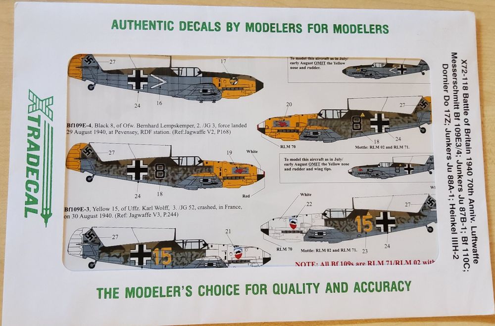 XTRADECAL "Authentic Decals by Modelers for Modelers" (1940) (Neu ...