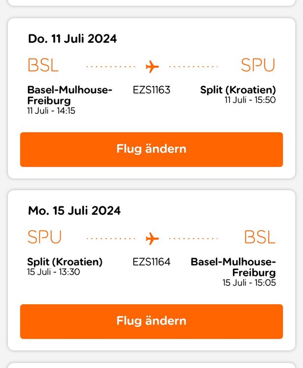Easyjet Flug Basel Split und Retour | Kaufen auf Ricardo