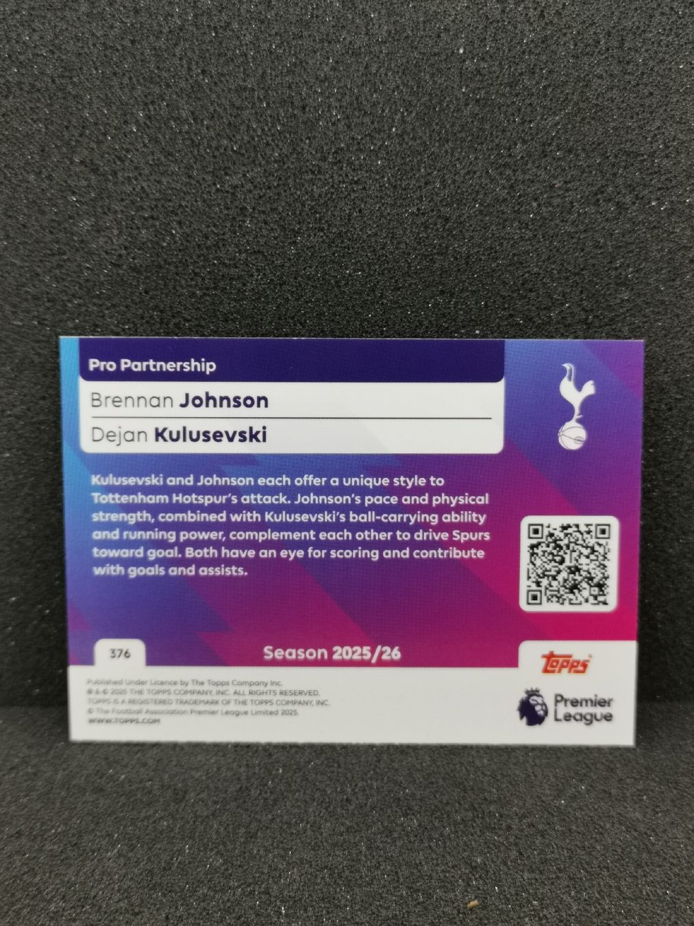 Topps Premier league 2026 Johnson&Kulusevski Pro Partnership (Gebraucht ...
