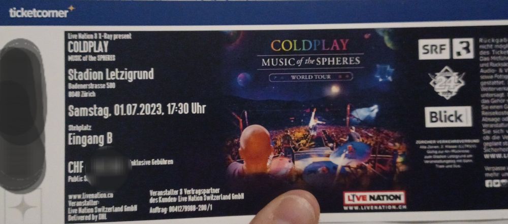 Ticket coldplay | Kaufen auf Ricardo