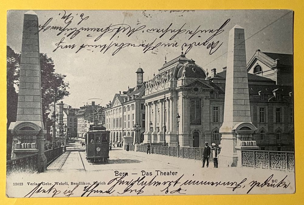 Alte Ansichtskarte Bern, Theater, 1904 Tram (Gebraucht) in Utzenstorf ...