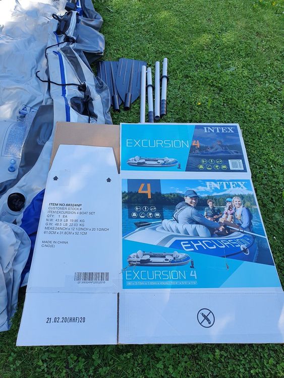 Gummiboot Schlauchboot INTEX - 4 Personen Boot Excursion 4 | Kaufen auf ...