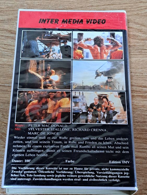 VHS-Video, RAMBO III mit Stallone, Inter Media Video-Edition (Neu ...