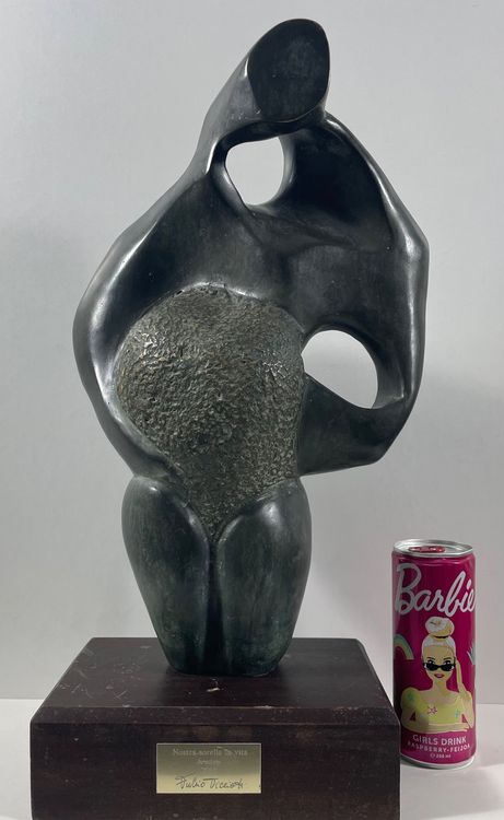 Kubistische grosse Bronze Skulptur unleserlich Signiert | Kaufen auf Ricardo