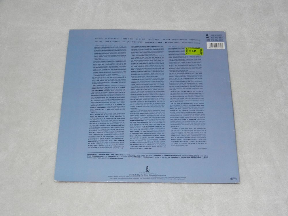 LP GRACE JONES - ISLAND LIFE / 1985 GERMANY,GATEFOLD,(VG+) (Gebraucht ...