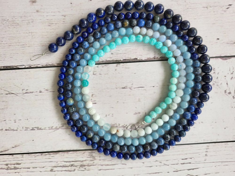 Langer Strang mit gemischten Edelsteine (Neu (gemäss Beschreibung)) in ...