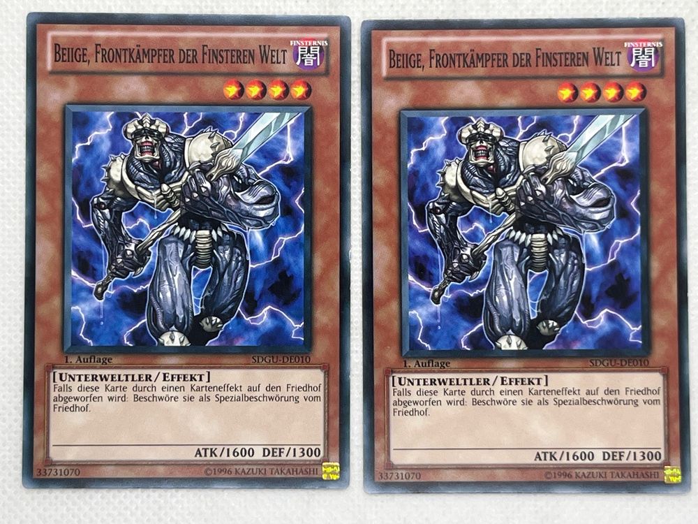 Yu-Gi-Oh! 2x Karte: Beiige, Frontkämpfer der finsteren Welt (Gebraucht ...