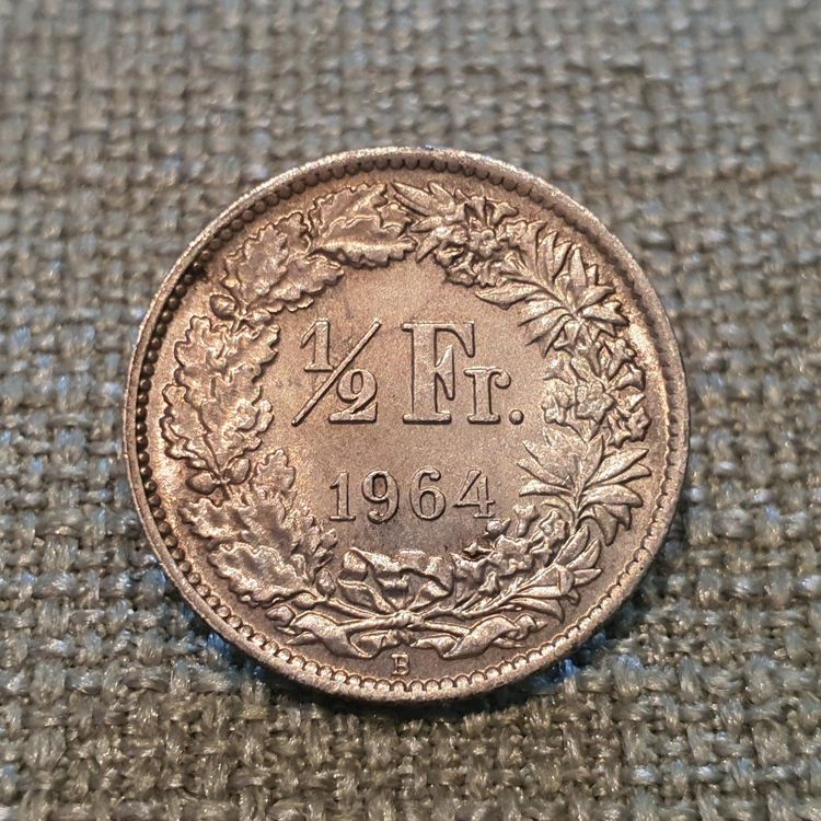 G352 - "Silbermünze" -.50 Rappen 1964 (Gebraucht) in Reinach BL für CHF 2 – mit Lieferung auf ...