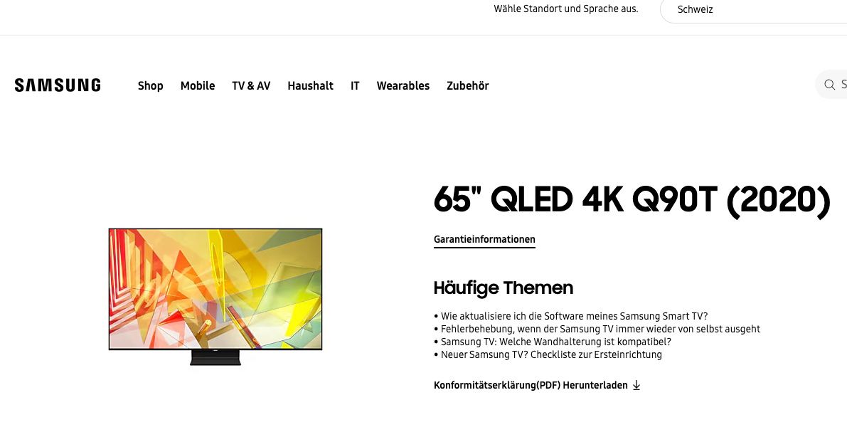 Samsung 65" QLED 4K (Q90T) | Top Bild & Gaming (Gebraucht) in Sigigen ...