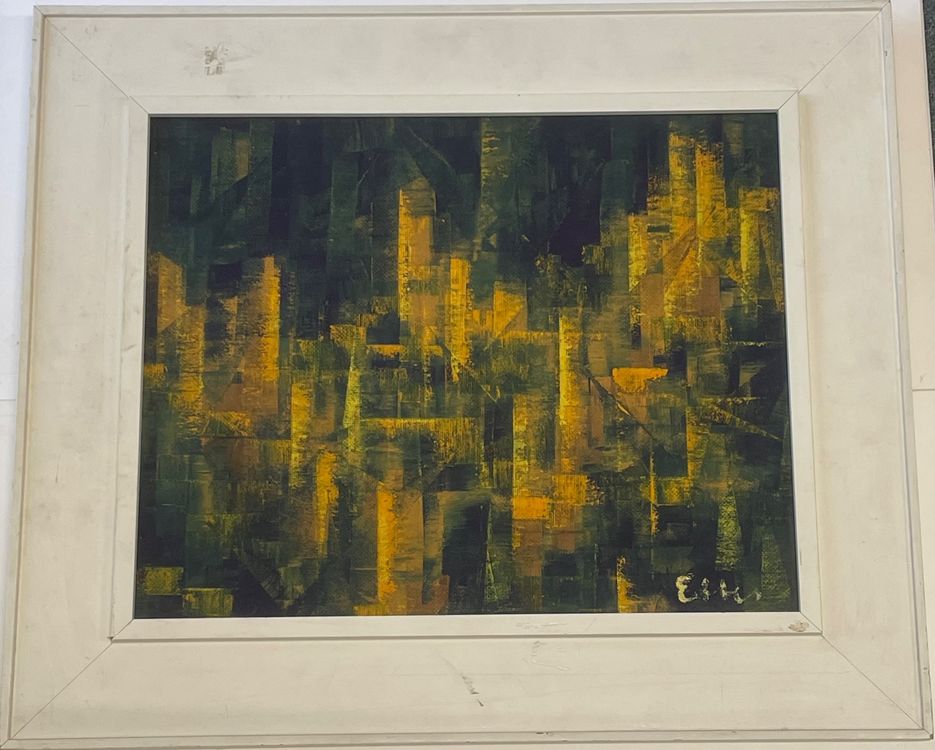 Konkrete Gemälde unleserlich Signiert | Kaufen auf Ricardo