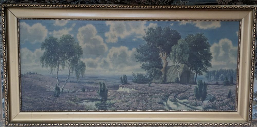 Gemälde Landschaft im goldenen Rahmen, Vintage | Kaufen auf Ricardo
