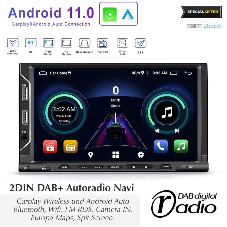 2 DIN Autoradio DAB+ Carplay Navi USB Android (Neu und originalverpackt) in Chiasso für CHF 140 ...