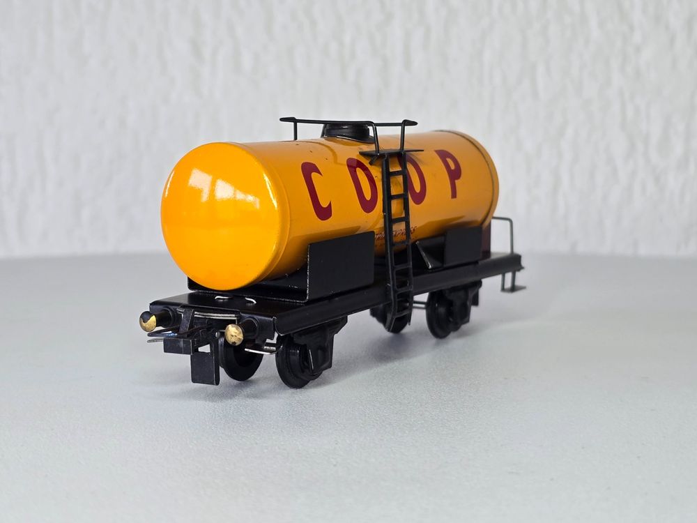 Trix Express, Zisternenwagen, COOP, gelb, Blech, alt (Gebraucht) in ...